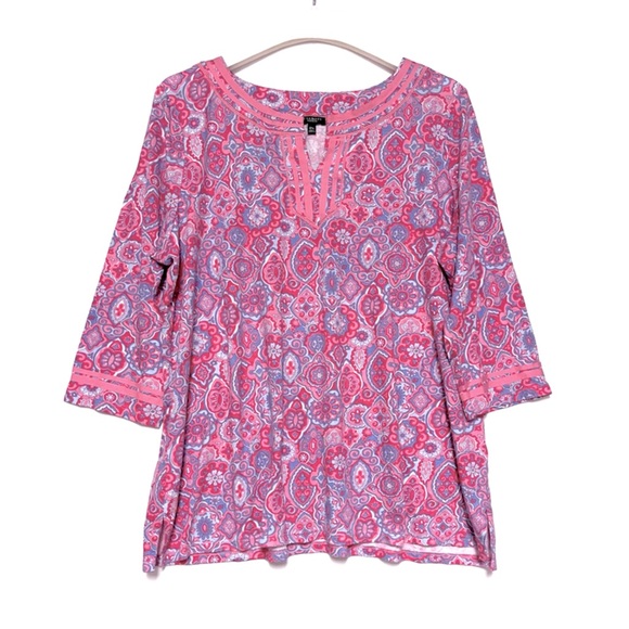 Talbots | Tops | Talbots Tunic Top Petite Plus Sz 2xp Pink Medallion ...